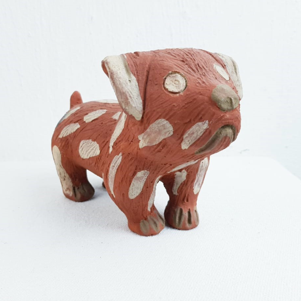 Perrito alcancía de barro Mixe – Artesanías Flor de Piña